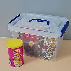 Eagrye 6 Quart Plastic Storage Latch Box, 6-Pack Clear Storage Bin Organizer with Handle