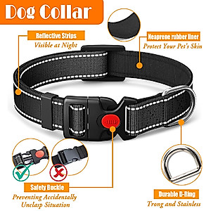 LOBEVE No Pull Dog Harness, Collar & Leash Set | Includes Dog Seat Belt, Collapsible Bowls & Poop Bag Dispenser. Ideal for Training, Walking, Hiking. Fits Small to Large Dogs(Black-M)