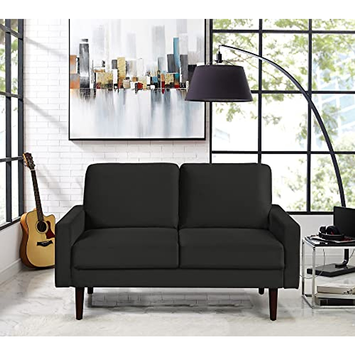 LifeStyle Solutions Morgan Loveseat, Black