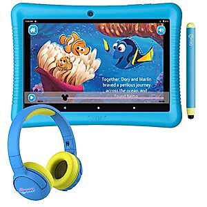 Contixo Kids Tablet, K102 Tablet for Kids and KB-5 Kids Headphones Bundle,10-inch HD, Ages 3-7, Toddler Tablet with Camera, Parental Control, Android 10, 32GB, WiFi, Learning Tablet for Kids