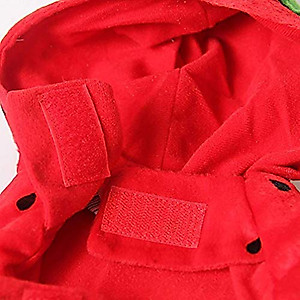 POPETPOP Cat Clothes - Strawberry Pet Halloween Costume Pet Apparel Puppy Kitten Strawberry Hooded Clothes Christmas New Year Birthday Party Daily Wear Dress Up