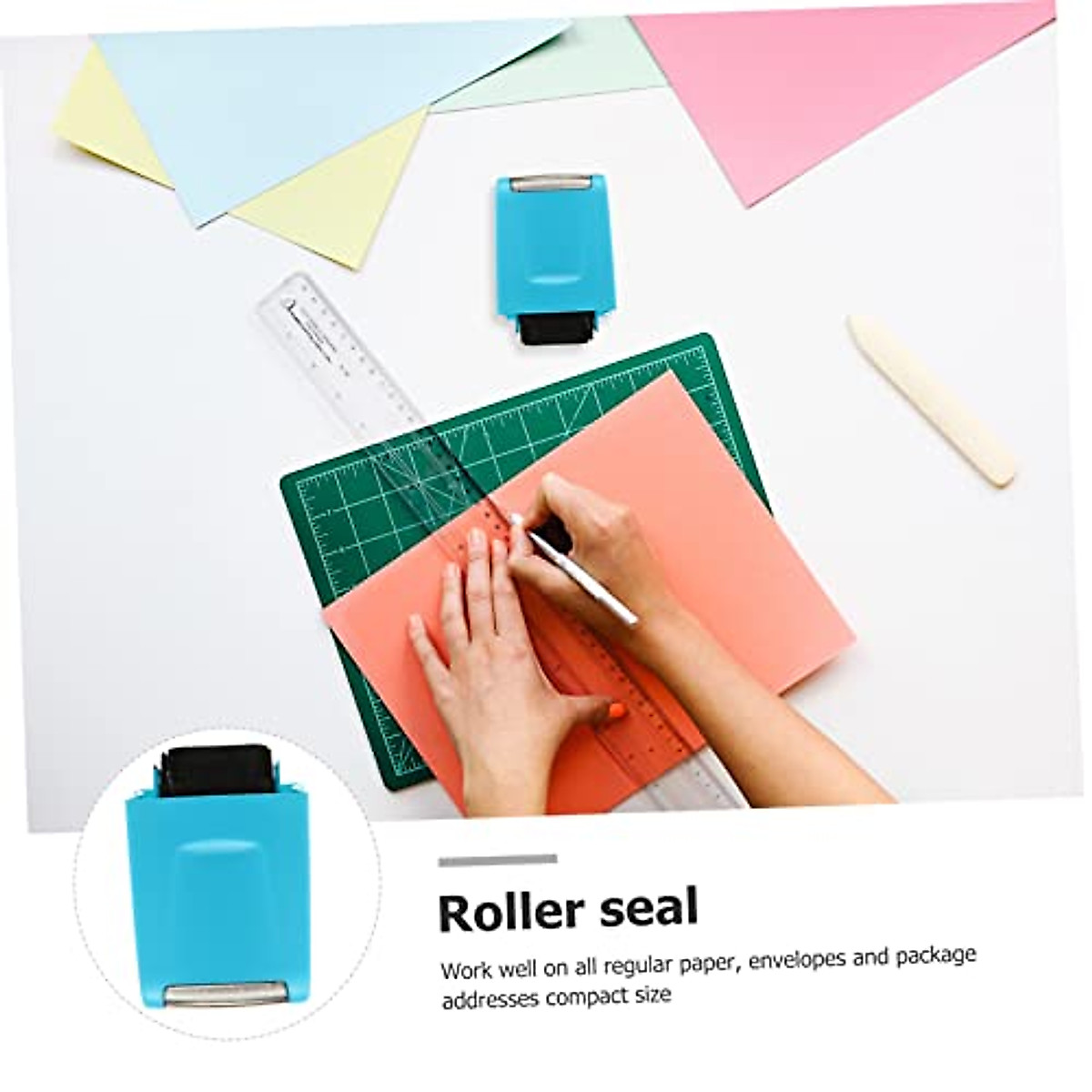 NUOBESTY 4 Pcs Seal Postage Stamps Forever id Stamp Roller Confidential Ink Stamps Identity Roller Identity Prevention Postal Stamp Privacy Hand- held Rollers Protection Plastic Material