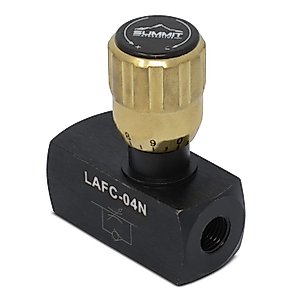 Hydraulic in-Line Adjustable Variable Flow Control Valve w/Free Rev Flow, 1/4” NPT