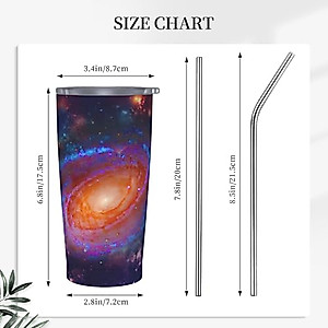 IYERSKD Moon Starry Galaxy 20 oz Stainless Steel Tumbler Vacuum Insulated Leakproof Travel Mug for Car Office Gym