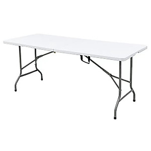 CaliGreen Tools Portable Utility Camping Folding Table, 6 Feet,White