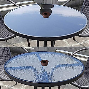 2 PCS Umbrella Cone Wedge and Table Umbrella Hole Ring and Cap Set for Outdoor Patio Umbrella, Umbrella Pole Diameter 1.5 Inch or Smaller (Brown Transparent)