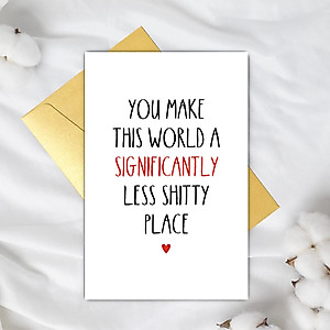 Supoeguk Funny Birthday Card for Best Friend, Bestie Birthday Card, Thank You Card for Him Her, Thinking of You Card, You Make The World Better