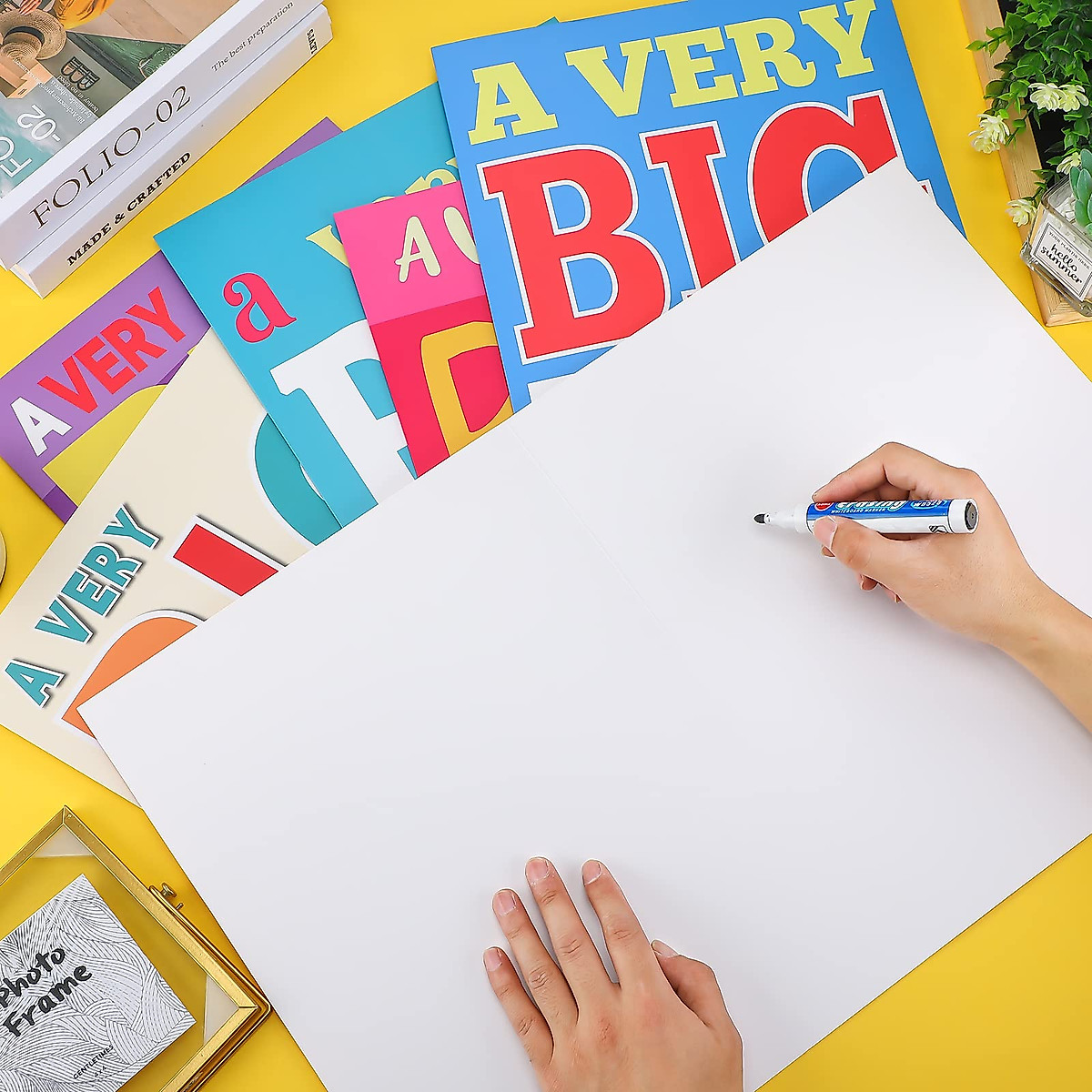 Zhanmai 12 Pack Very Big Thank You Card Jumbo Farewell Card with Envelope Large Funny Greeting Cards Giant Appreciation Cards Gift for Employee Coworker Birthday Christmas Gift, 14.4 x 22.1''