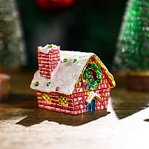 YU FENG Christmas House Figurine Trinket Boxes Hinged Rhinestones Jeweled Enamel Jewelry Ring Ornament Metal Colorful Box