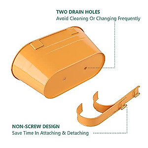 4 Pack Rail Planter 11 Inch Balcony Planters Railing Hanging Flower Pot for Outside Metal Iron Fence Planter with Detachable Hooks Holes Flower Boxes for Deck Railings Planter Boxes Outdoor Indoor