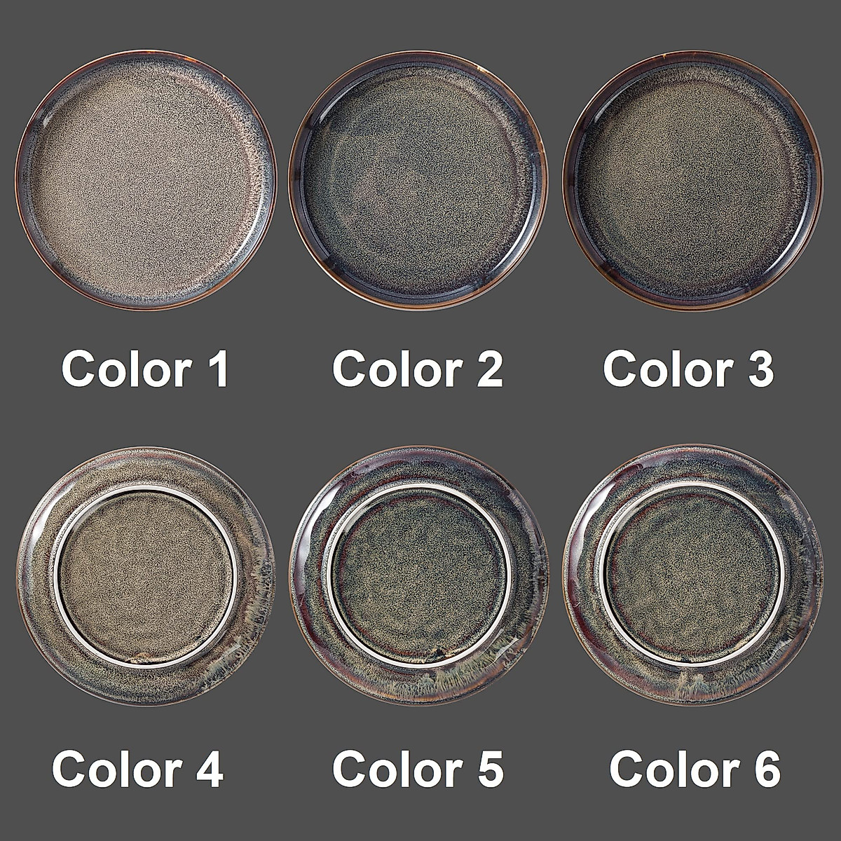 KYBSCZ Ceramic dinner plates set of 4, Dessert plates & Salad plates for party and wedding, Microwave safe porcelain plates set, 8 Inch