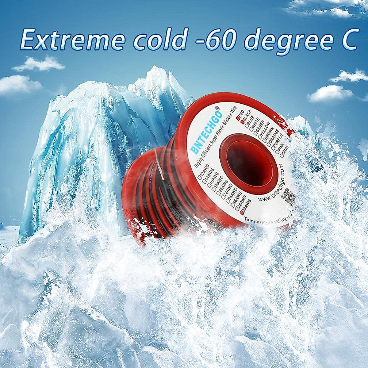 BNTECHGO 30 Gauge Silicone Wire Spool Red and Black Each 50ft 2 Separate Wires Flexible 30 AWG Stranded Tinned Copper Wire