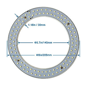 T9 LED Circline Light Bulb, 8 Inch 1600LM LED Circular Light, 13W Clear Cover 6000K Daylight Replacement for FC8T9/CW 22-Watt Fluorescent Circular Bulb(FC8T9/CW), Ballast Bypass Required