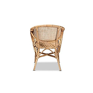 Baxton Studio Varick Modern Brown Finished Rattan Dining Chair
