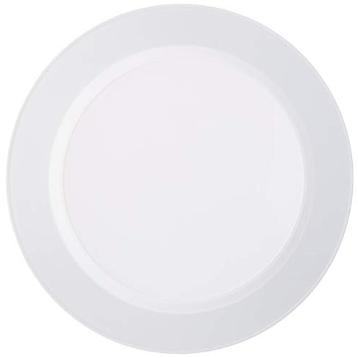 Amscan Premium Plastic Round Party-Plates, 7 1/2 inches, White with Red Border