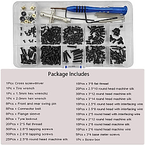 Yaohappy RC Car Screws Kit, RC Screws Kit Repair Tool Box Hardware Fasteners Replacement for Wltoys Wltoys 1/14 144001 RC Car