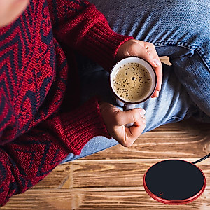 Coffee Mug Warmer, Electric Beverage Warmer, 3 Adjustable Mode Up to 55℃, Waterproof LED Backlit Display, Auto Shut Off, Water Coco Soup Milk