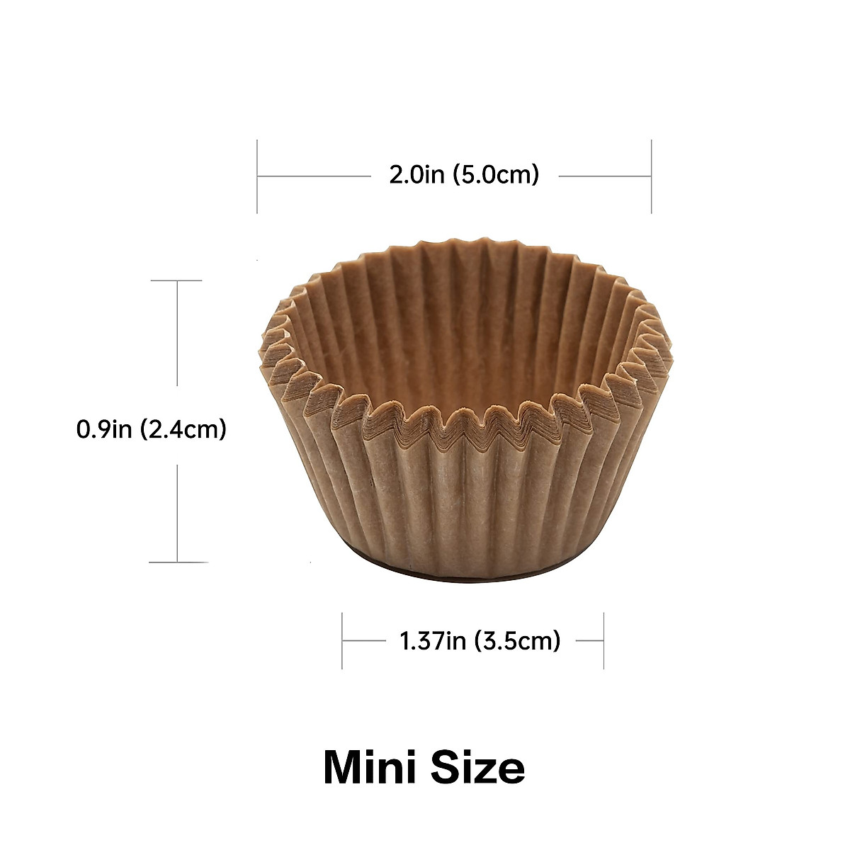 Bake Choice Non-Stick 400pcs Mini Cupcake Liners for Baking, Natural parchment mini muffin liners for Mini Muffin Pan, Mini Cupcake Pan, Food Grade,Non Stick, Greaseproof