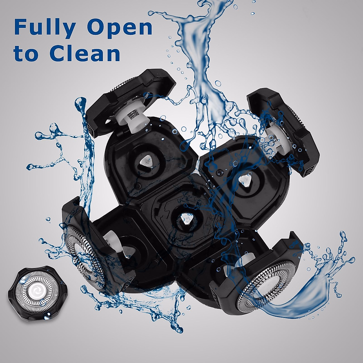 Replacement Shaver Heads, Electric Razor Bald Beard Cutters with Cleaning Brush Floating Shaving Head for Men (2PC)