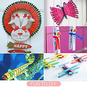 Colorful Clothespins, Mini Clothes Pins for Photo, 1.4'' 100 PCS Natural Birchwood Colored Clothespins, Strong Springs Mini Clothespins with Storage Bag,Mini Clothes Pins for Crafts, Pictures, Arts