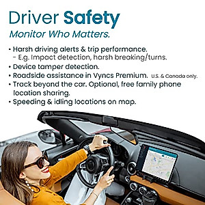 Vyncs - GPS Tracker for Vehicles, [No Monthly Fee], 4G LTE, Vehicle Location, Trip History, Driving Alerts, GeoFence, Fuel Economy, OBD Fault Codes, USA-Developed, Family or Fleets