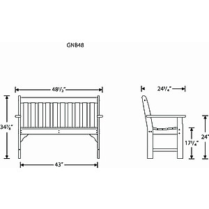 POLYWOOD Vineyard 48" Bench (White)