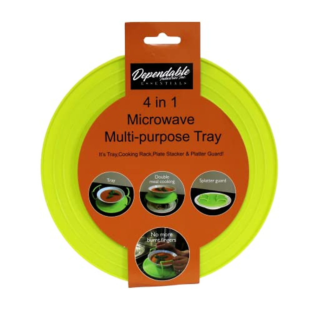 Microwave Multipurpose 4 in 1 Tray Stand Rack Splatter Guard Carry Tray Stacking Shelf (1, Green)