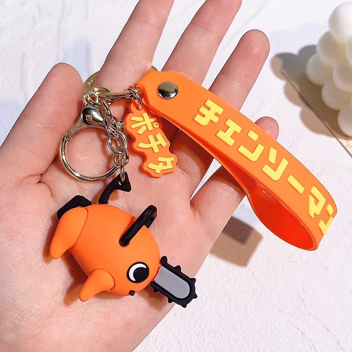 Chainsaw Keychain Figure Pochita Key Ring Fashion Anime Backpack Pendant for Women Men Gifts Jewelry Accessories