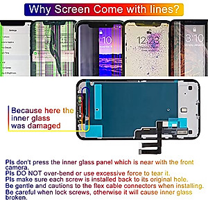 Premium for iPhone 11 Screen Replacement 6.1' 3D Touch Screen Repair kit (Model A2111, A2223, A2221) Digitizer Display Assembly With Back Plate, Waterproof Adhesive, Tempered Glass, Tools, Instruction