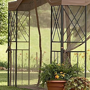 Garden Winds Deluxe Pagoda Gazebo Replacement Canopy Top Cover and Netting - RipLock 350