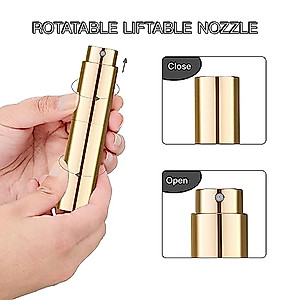 Lusiyi 5ML Refillable Perfume Atomizer Bottle for Travel, Portable Cologne Atomizer, Pocket Perfume Spray (Gold)
