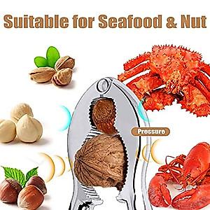 WintMing Lobster Crackers and Picks Seafood Tools Set Stainless Steel Lobster Shellers Crab Leg Crackers Walnut Clip Nut Crackers (NUTCK+PICK)