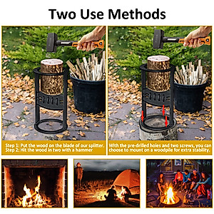 young master Kindling Splitter, Cast Steel Wood Splitter, Heavy Duty Double-Blade Maul Firewood Splitter, High-Impact Manual Log Splitter Wedge One-Piece Molding Wood Splitting Tool for Home