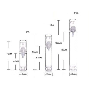 15 Pcs Clear Airless Lotion Pump Bottles Empty Cream Vacuum Bottles Cosmetic Containers Travel Press Pump Bottles For Foundations,serums,and more (5ml)