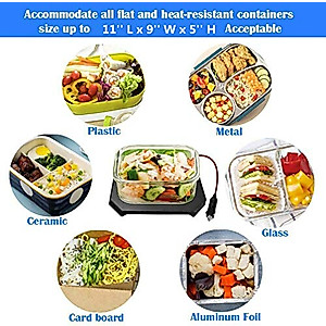 Portable Oven, 12V Car Food Warmer Portable Personal Mini Oven Electric Heated Lunch Box for Personal Microwave Tote Prepared Meals Reheat & Raw Food Slow Cooker ForTriping/Camping/Picnic(Blue)