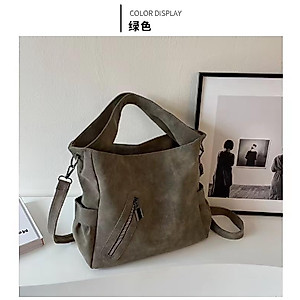Retro frosted bag for women's large capacity versatile crossbody bag with texture, portable commuting tote bag
