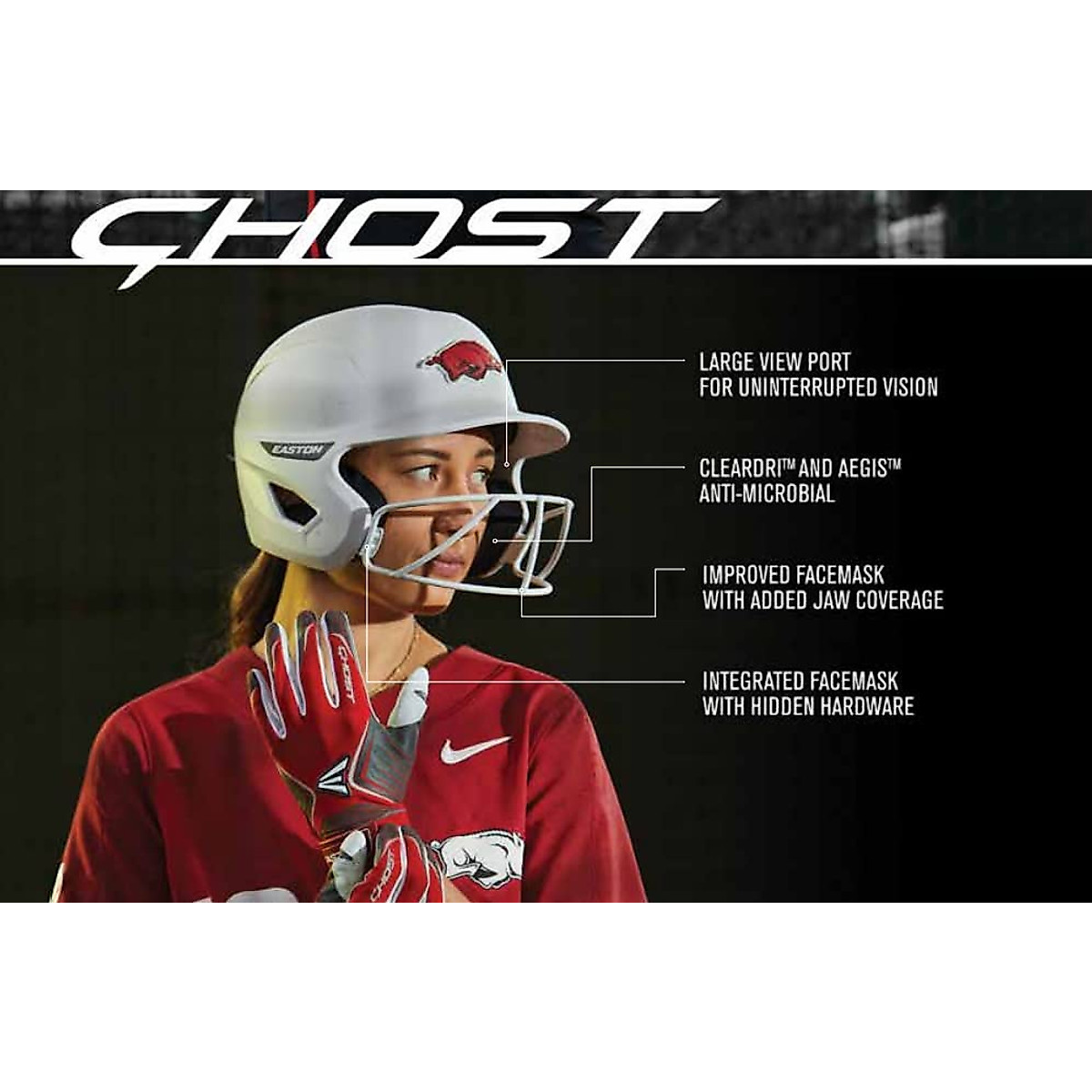 Easton | GHOST Softball Batting Helmet | Two-Tone Matt Royal/Charcoal | T-Ball/Small