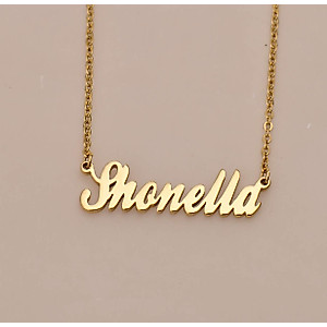 HUAN XUN Custom Personalized Gold Name Necklace in Gold Silver for Women Cobi
