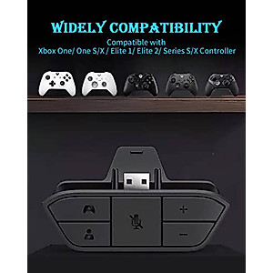AOJAKI Headset Adapter for Xbox Controller, Mic Adapter for Xbox One/One S/X/Elite 1/ Elite2/ Series S/X Controller, Headphone Adapter for Xbox One Controller