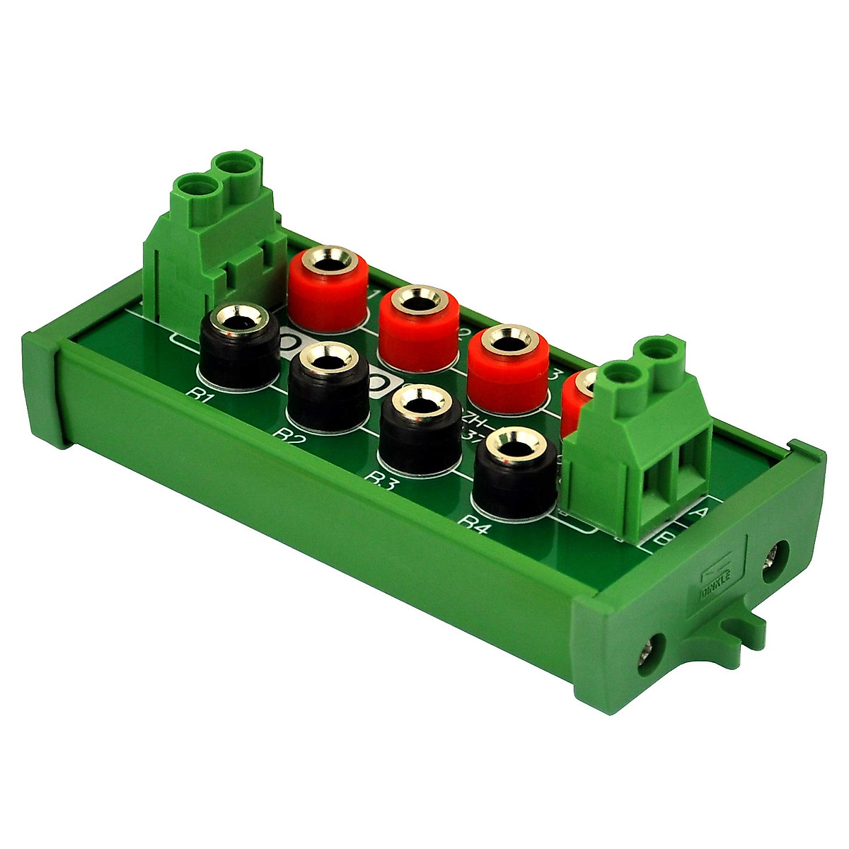 Screw Mount 2 x 4 Position Banana Jack Distribution Module, DC Power Strip