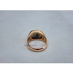Flat Natural Labradorite Ring, Copper Ring, 925 Solid Sterling Silver Ring, Engagement Ring, Promise Ring, Blue Gemstone Ring, Oval Shape Horizontal Ring (Copper, 9.5)