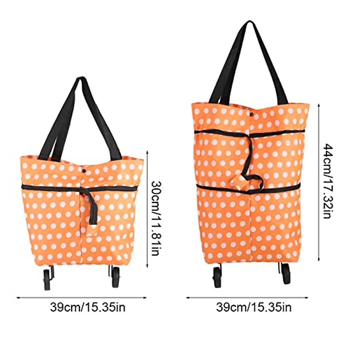 XIASABA Shopping Bag Oxford Cloth Reusable Shopping Bags with Wheel Rolling Dual Purpose Foldable Grocery Bags for Shopping