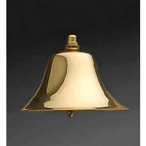 Bevin Bells Yacht Bell – Solid Brass 8" Fog Bell | Ship Bell | Boat Bell | Wonderful Tone with a Loud and Long Ring | Hanging Bell | Highly Polished and Lacquered | Made of Solid Brass | Made in USA