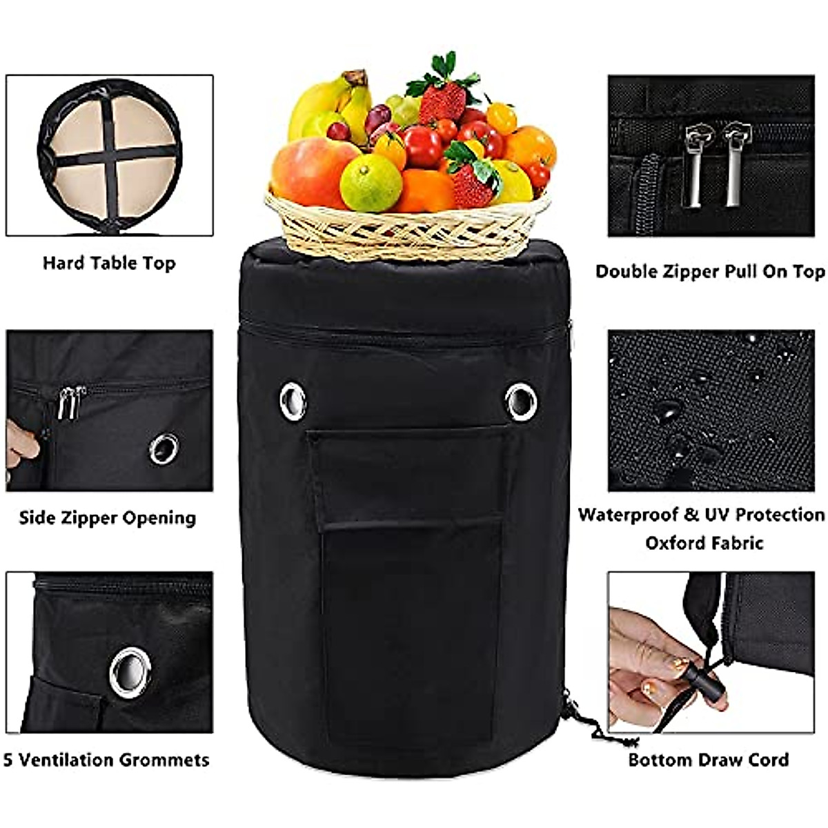 CEMGYIUK 20Lb Propane Tank Cover,Heavy Duty Waterproof Ventilated Propane Gas Can Protection Covers,Weather Resistant Propane Gas Tank Holder with Tabletop Feature,Propane Bottle Storage Bag