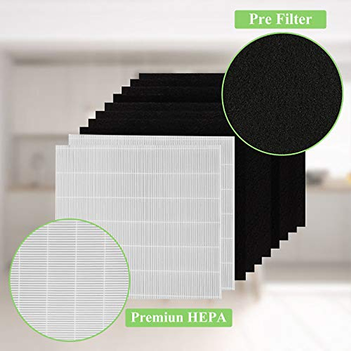 GuanQiao 1512hh Filter Compatible with Coway AP1512HH AP-1512HH, 3304899 AP1512HH AP1512, Include 2 HEPA Filters 8 Pre Filters