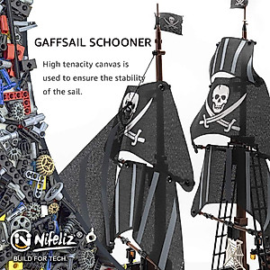 Nifeliz Black Hawk Pirates Ship Model Building Blocks Kits - Construction Set to Build, Model Set and Assembly Toy for Teens and Adult,Makes a Great Gift for People who Like Creative Play (1352Pcs)