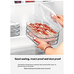 Food Storage Containers, Airtight Refrigerator Bacon Luncheon Meat Containers, Meal Prep Containers for Salami, Cold Cuts, Turkey, Bologna, Deli and Luncheon Meats, BPA Free, 18.6 Ounces (3/4 Layer)