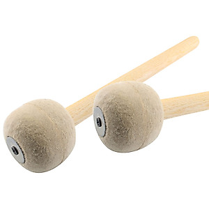 Jiozermi 2 Pcs Drum Mallet 13.22 Inches Length, Wool Felt Drum Stick, Anti-slip Bass Percussion Sticks, Instrument Band Accessory Part for Drums Snare Drums, Beige