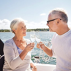 50th Anniversary Champagne Flutes for Couple by S&O. Set of 2 Wedding Anniversary Champagne Flutes. Giftable Wine Glasses for Parents. 8 oz Engraved Champagne Glasses. Gift for Married Couples