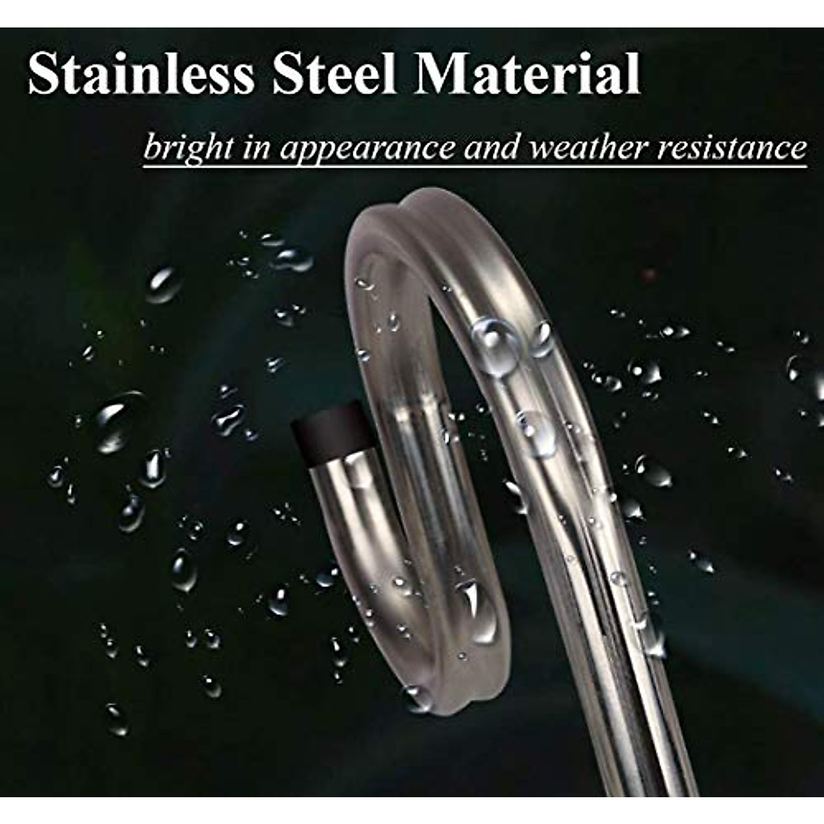 Shepherds Hook for Outdoor, 78 Inch Tall & 5/8 Inch Diameter Stainless Steel Heavy Duty Poles to Hang Outdoor Lights with 5 Prongs Base, Suitable for Bird Feeders or Wedding Decors(1pack)